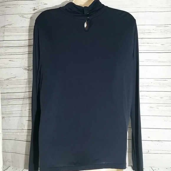 Apostrophe | Tops | Apostrophe Blue Ruche Collar Blouse L Petite | Poshmark